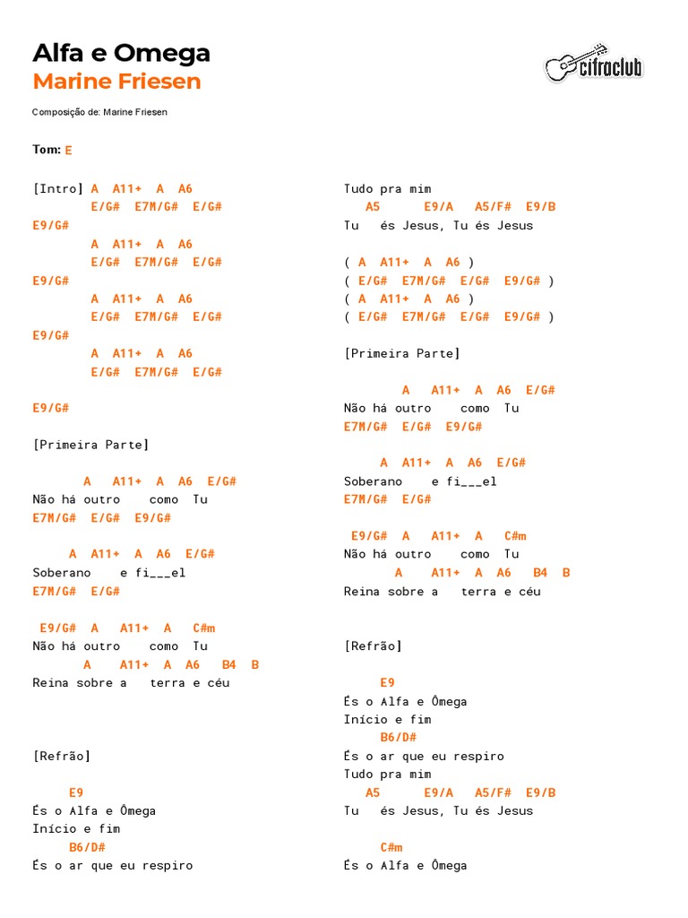Alfa e Ômega Cifra | PDF