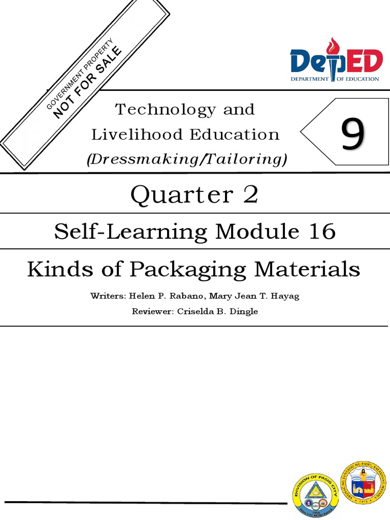 Tle Dressmaking9 Q2 M16 | PDF | Glasses | Paper
