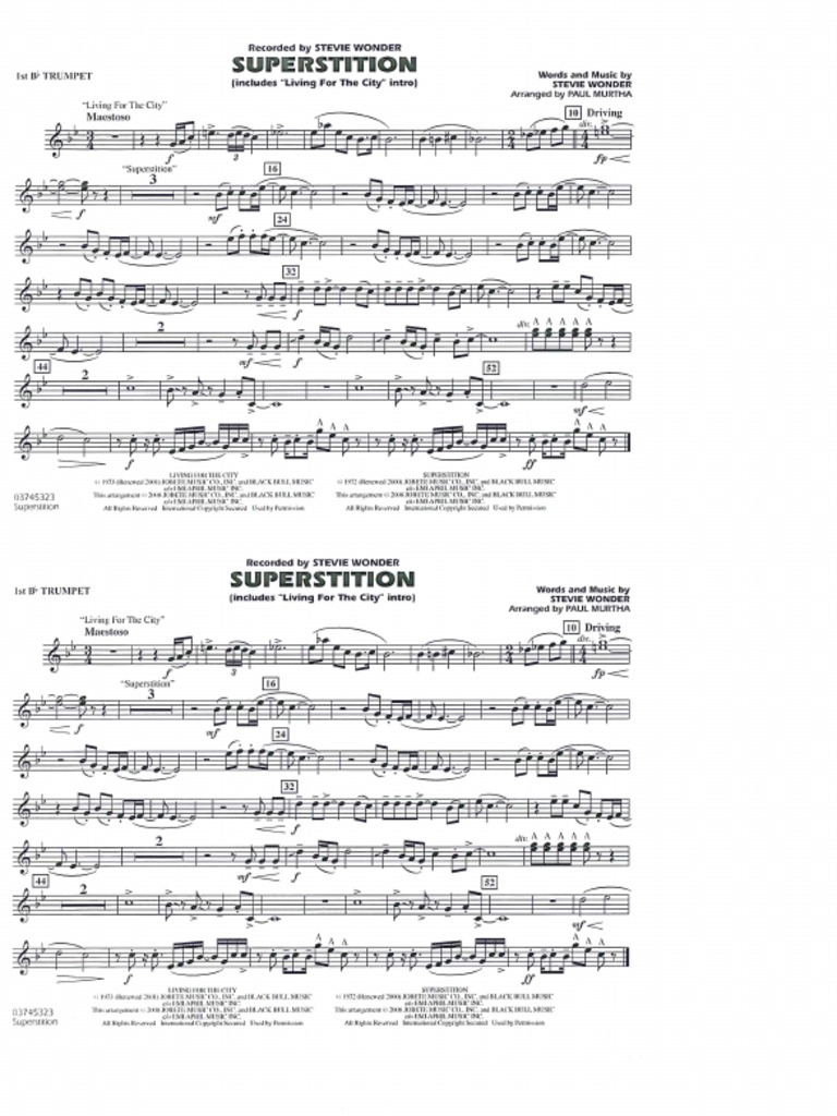 Stevie Wonder-1st Trumpet | PDF