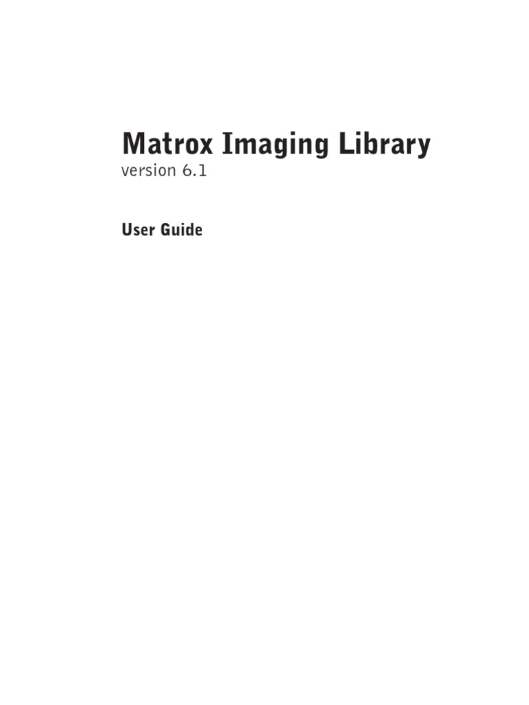 Matrox Imaging Library | PDF | Library (Computing) | Data Compression
