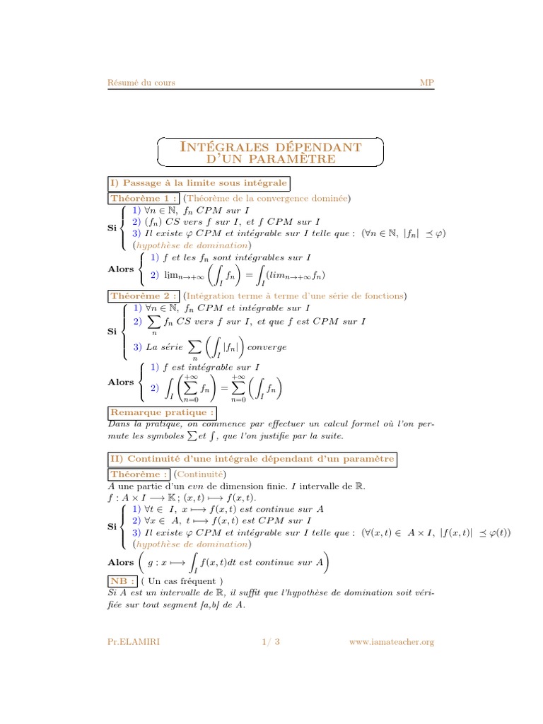 Intégrales et continuité des fonctions | PDF | Limite (mathématiques ...