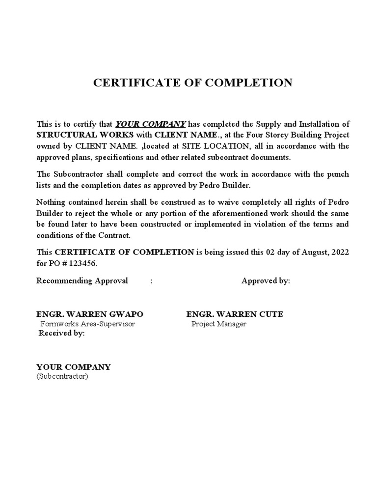 5-Certificate of Completion | PDF