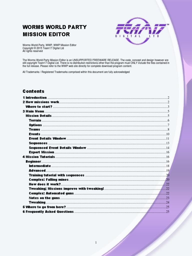 Worms World Party Mission Editor | PDF | Naval Mine | Computing