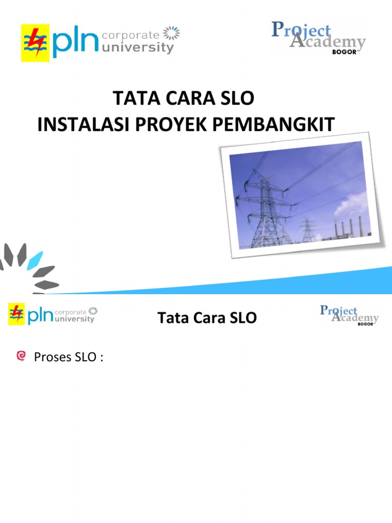 Tata Cara SLO Instalasi Proyek Pembangkit Proyek Kit | PDF