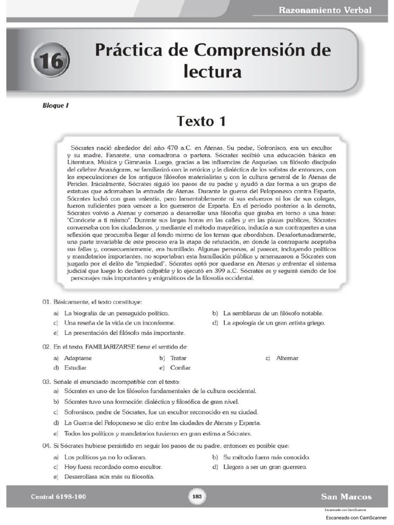 Practica de Comprension Lectora 5 | PDF
