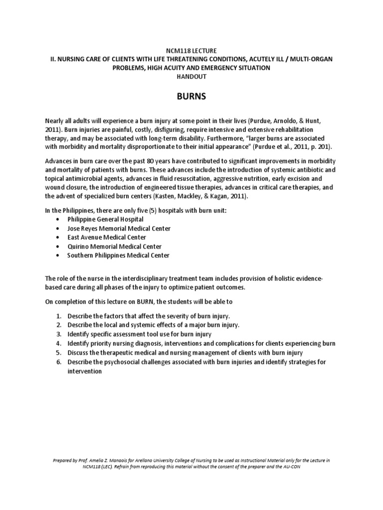 6 - Burns | PDF | Burn | Injury