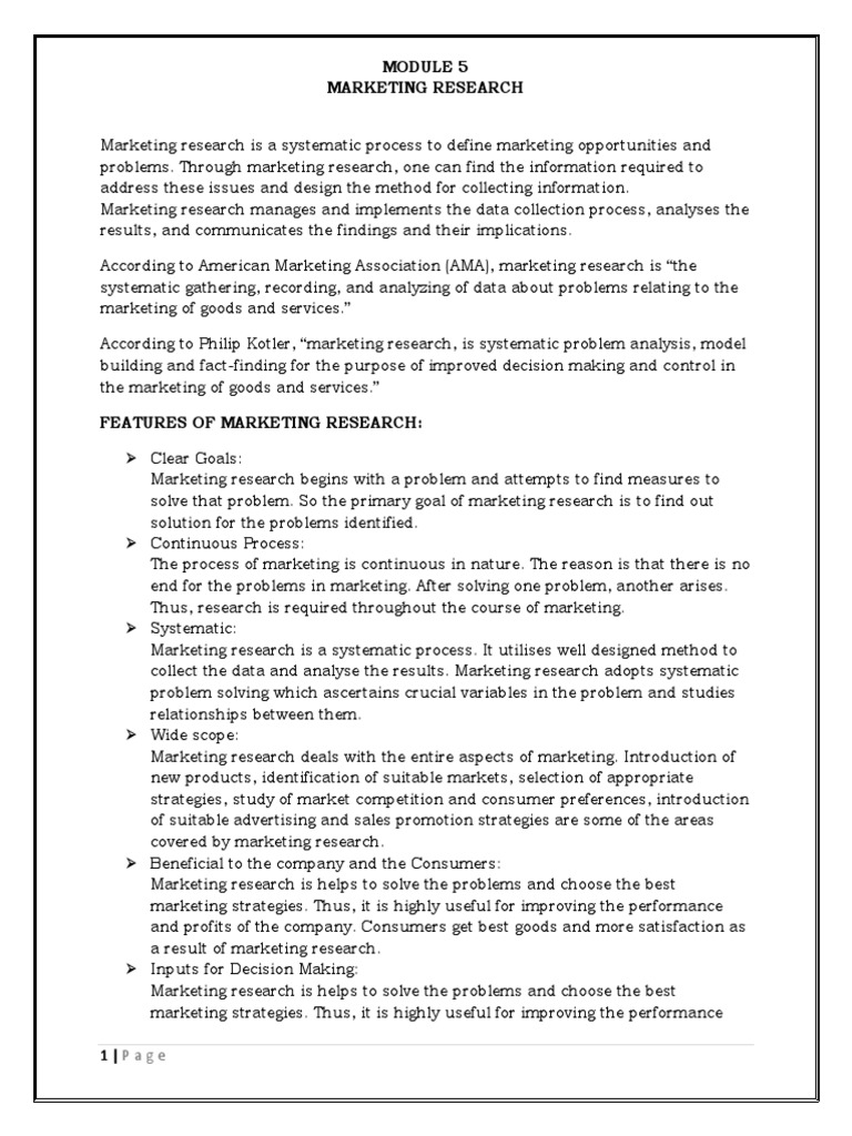 MM - Module 5 | PDF | Marketing | Marketing Research