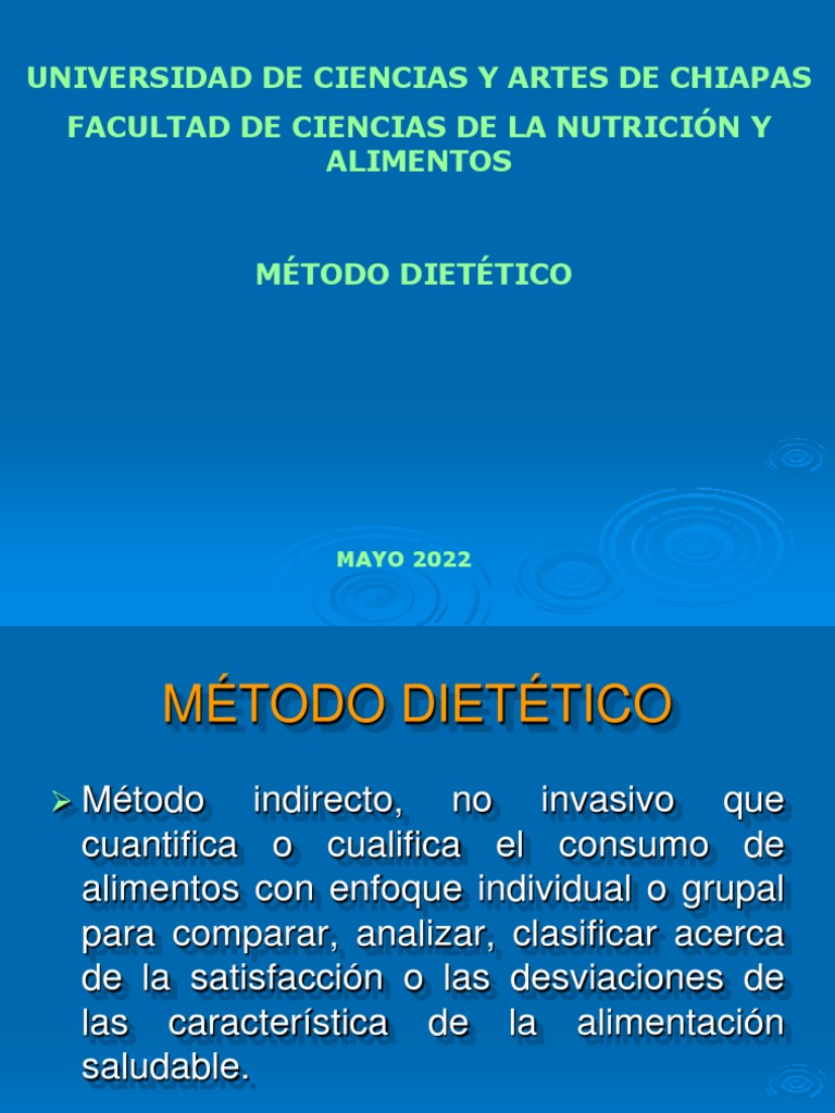 METODO DIETETICO 4o A 2022 | PDF | Dieta | Caloría