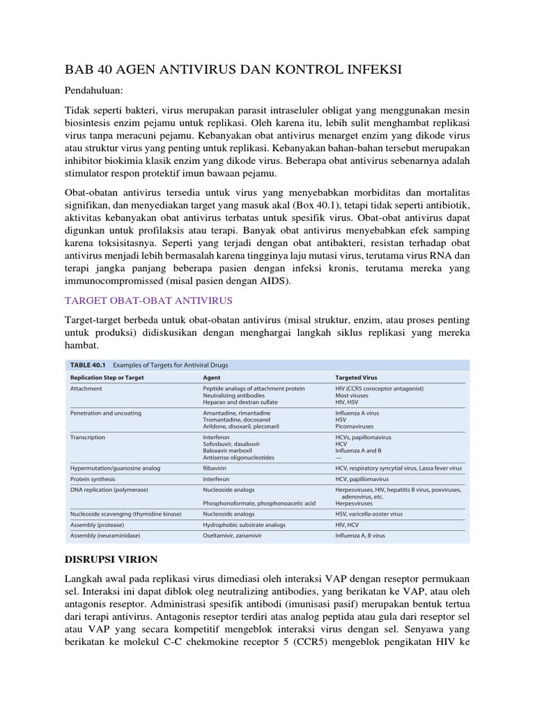 Bab 40 Agen Antivirus Dan Kontrol Infeksi | PDF