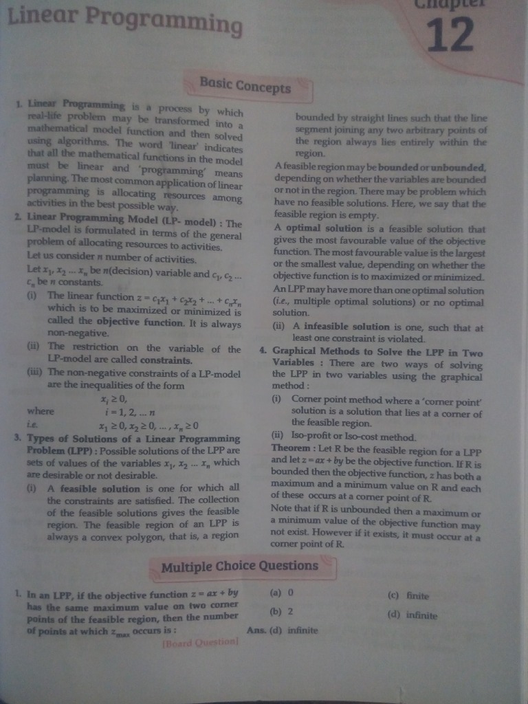 Linear Programming Basic Concepts Pdf Linear Programming 0753