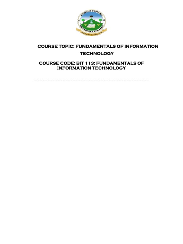 Bit Full Course Notes | PDF | Random Access Memory | Computer Data Storage