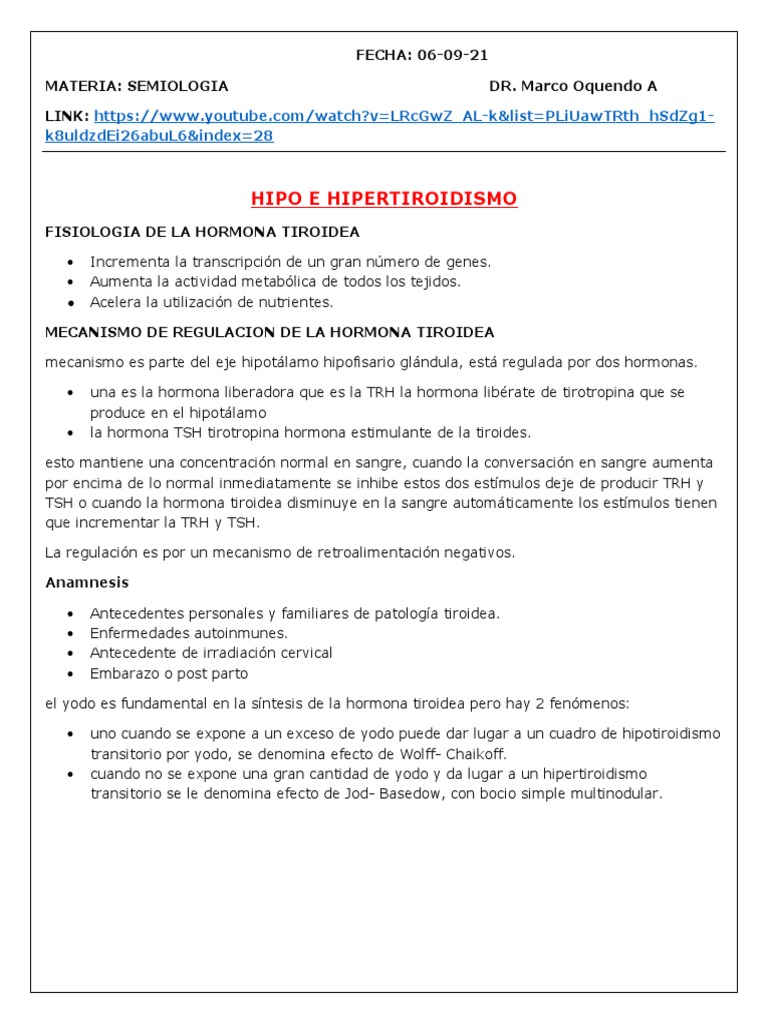 Hipo e Hiper Tiroidismo | PDF | Hipertiroidismo | Tiroides