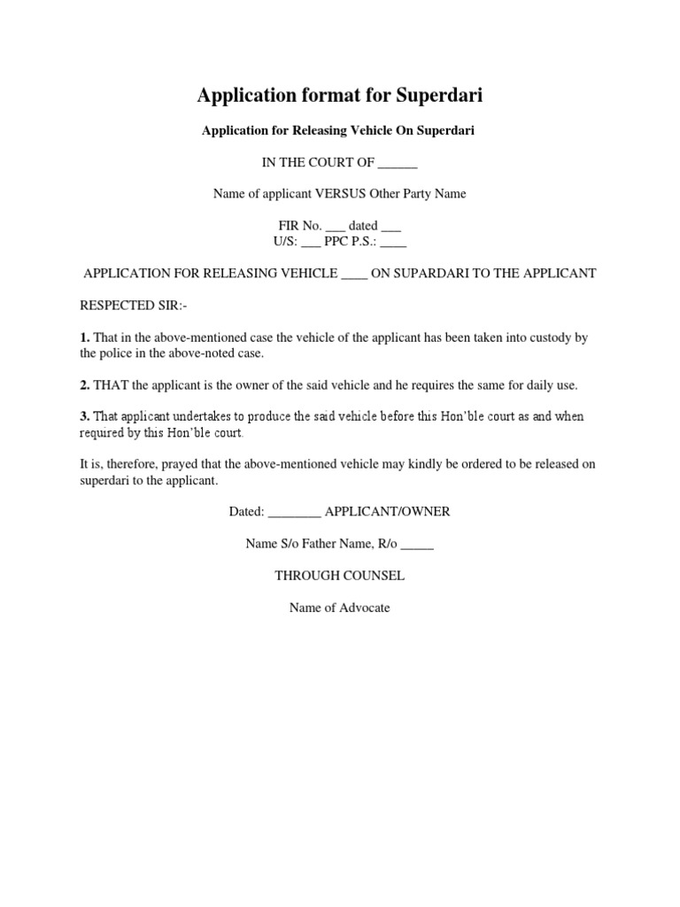 Superdari Application | PDF | Law