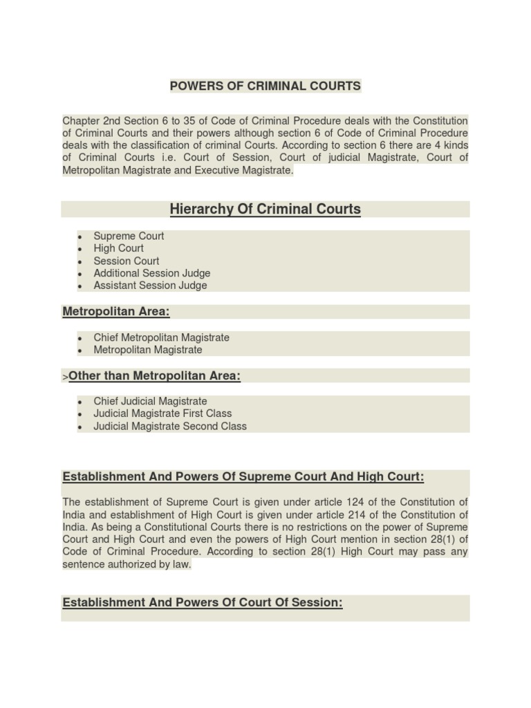 Powers of Criminal Courts | Download Free PDF | Magistrate | Judge