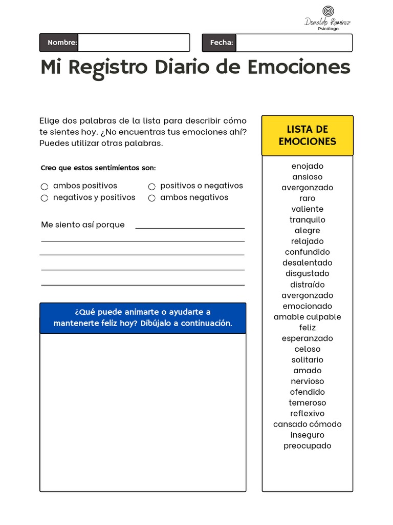 Registro Diario de Emociones | PDF