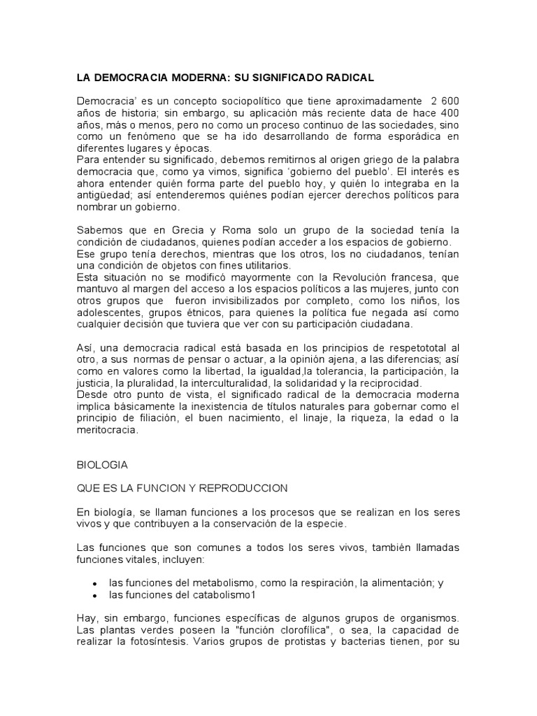 LA DEMOCRACIA MODERNA | PDF | Reproducción | Democracia