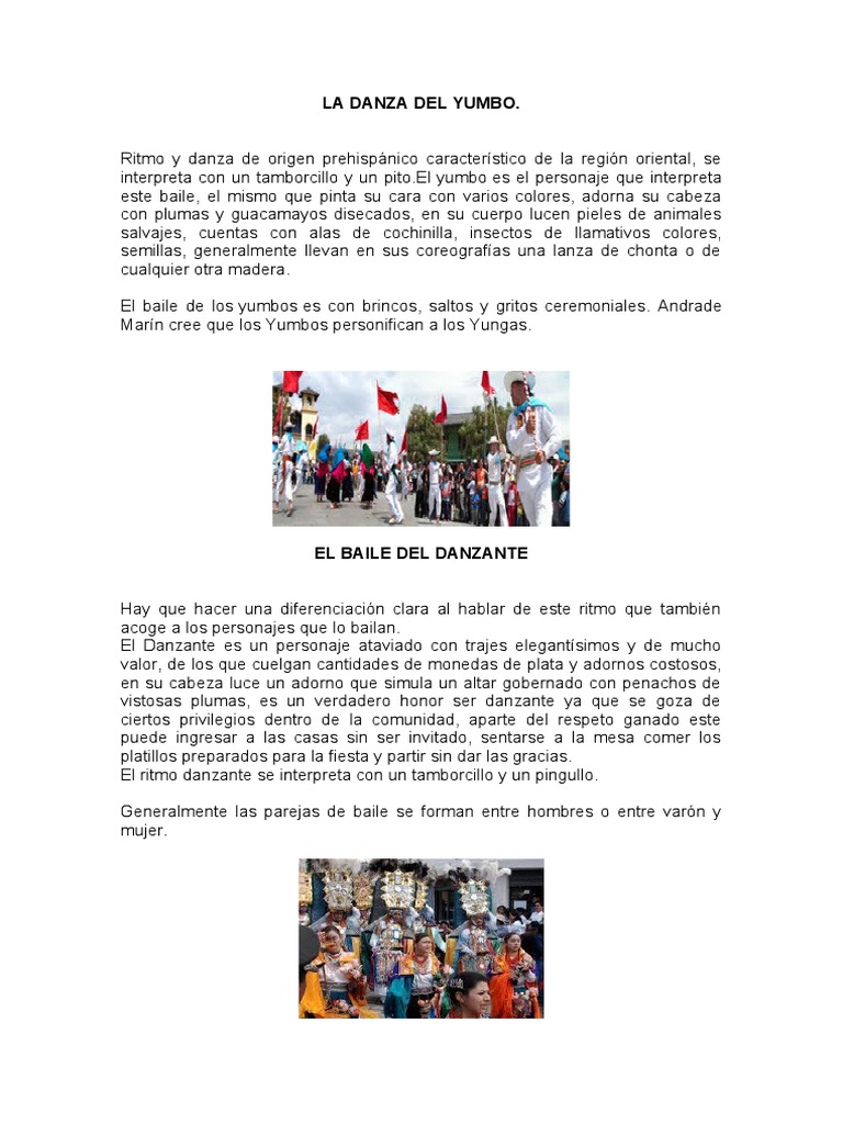 La Danza del Yumbo Ecuatoriano | PDF | Comercio justo | Comercio