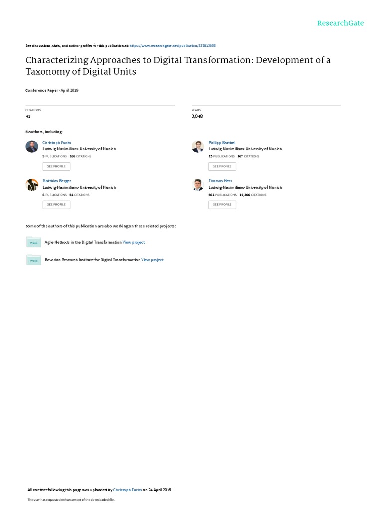 Digital Transformation Taxonomy | PDF | Innovation | Business Model