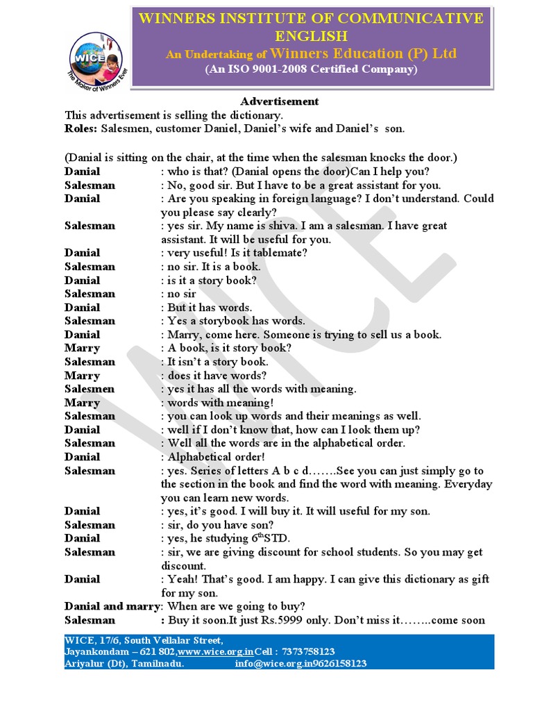 Dictionary Sales Advertisement | PDF | Sales | Communication
