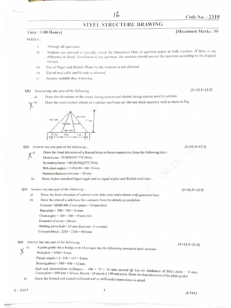 Steel Structure Drawing | PDF