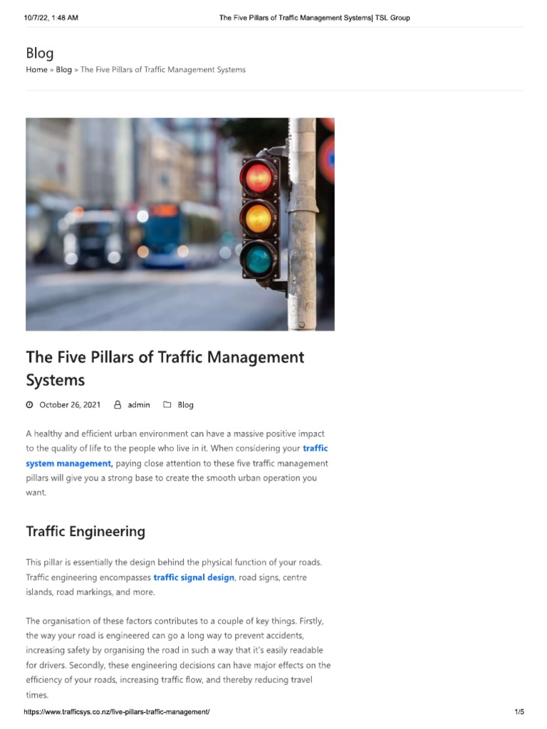 Five Pillars Traffic Management | PDF
