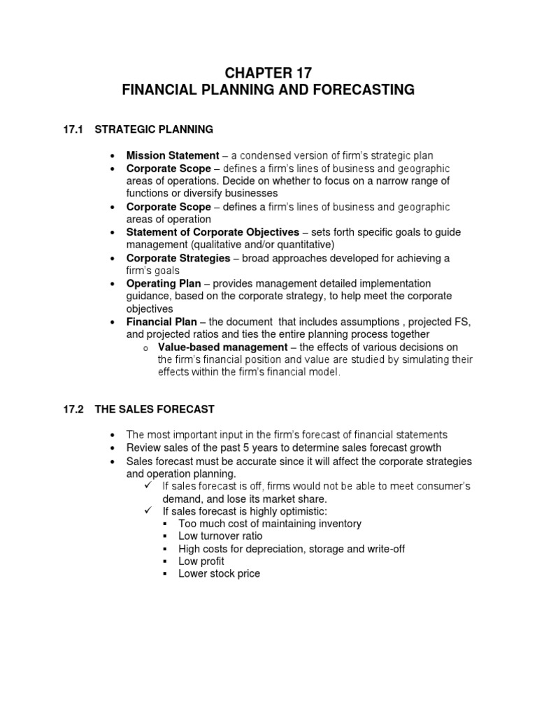 Chapter 17 - Financial Planning and Forecasting | PDF | Retained ...
