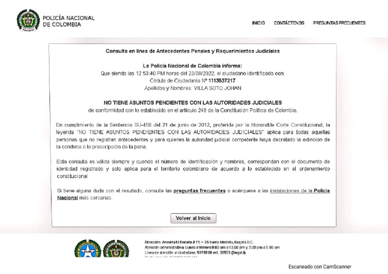 Certificado Judicial | PDF