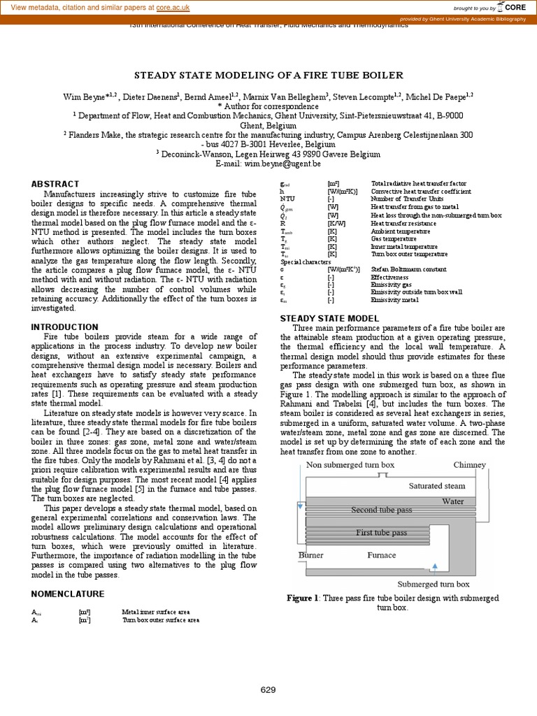 Steady State Modeling of A Fire Tube Boiler | PDF | Heat Transfer | Heat