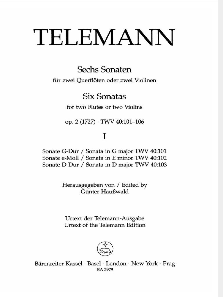 Telemann Flute Duet PDF | PDF | Business | Home & Garden