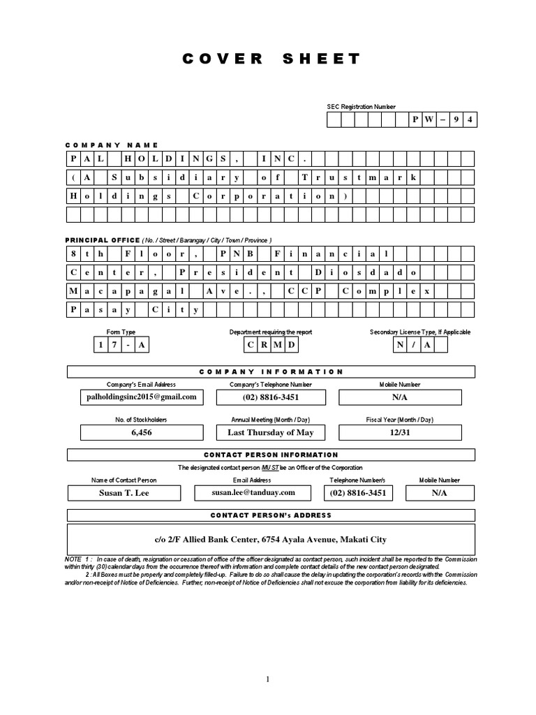 Pal Holdings Inc (Phi) 17a-Dec 2019 | PDF | Securities Act Of 1933 | Taxes