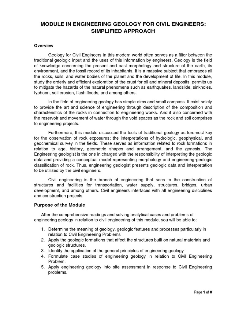 1-Module I-Introduction To The Course | PDF | Geology | Earth Sciences
