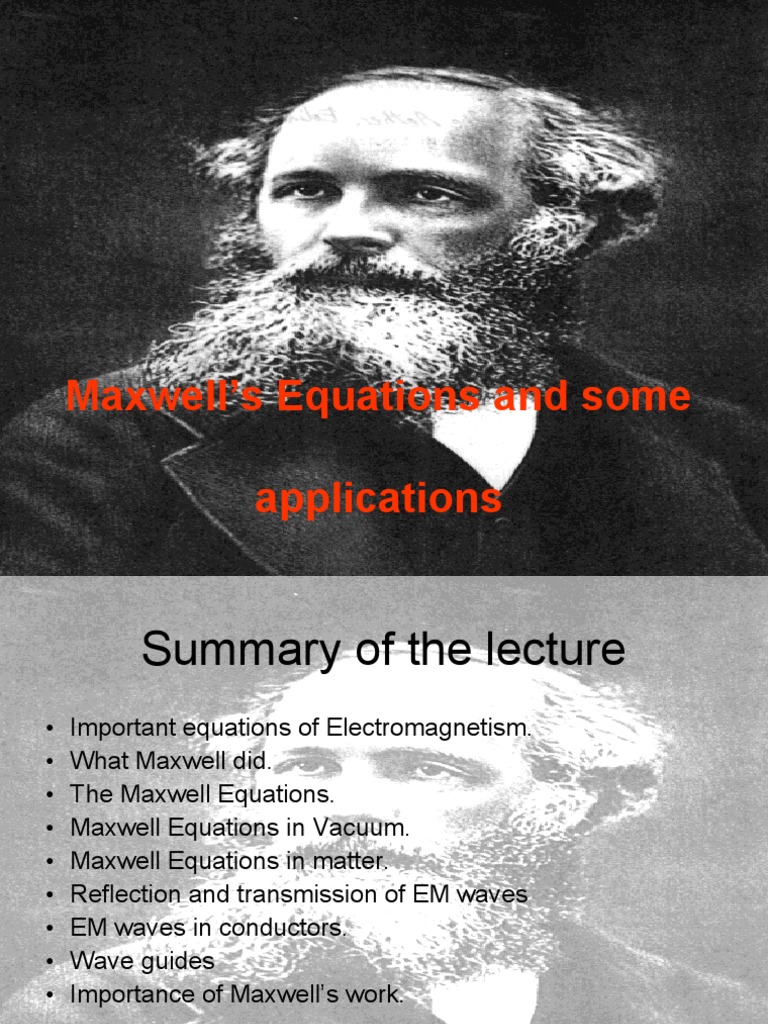 Maxwell's Equations: Applications Overview | PDF | Maxwell's Equations ...