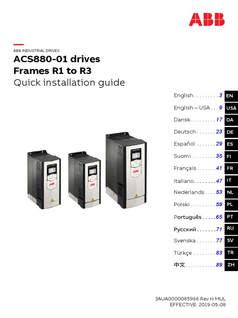 MUL ACS880 01 R1 R3 QIG H Screen | PDF | Electrical Connector | Fuse ...