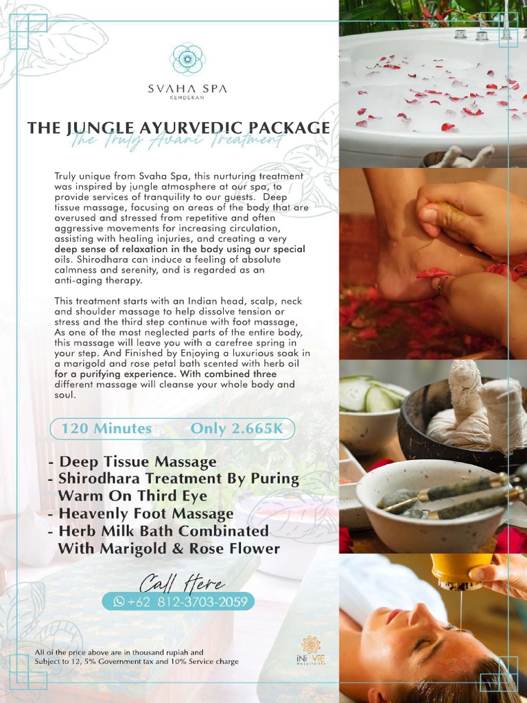 Spa Menu | PDF | Massage | Ayurveda