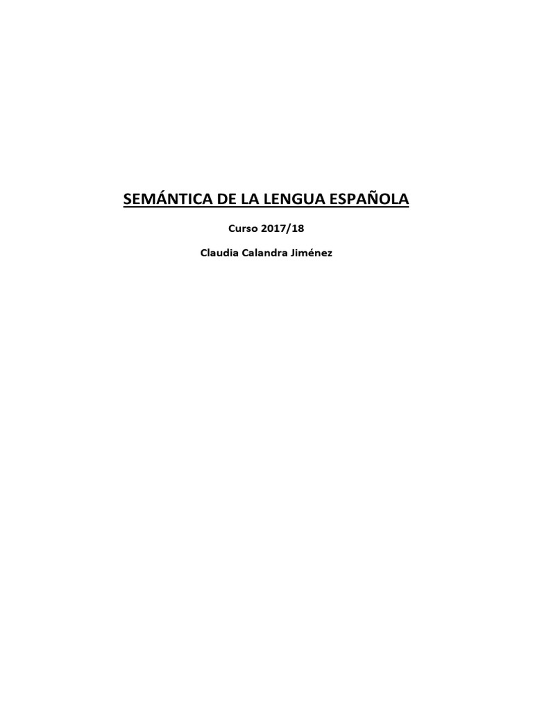 Semántica Componencial en Español | PDF | Palabra | Lingüística