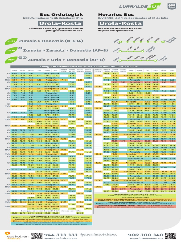Horario Lurraldebus | PDF