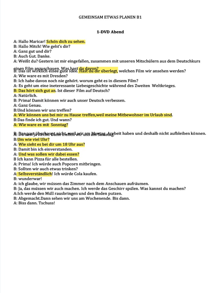 Gemeinsam Etwas Planen b1 MT 1 5 - Compress | PDF