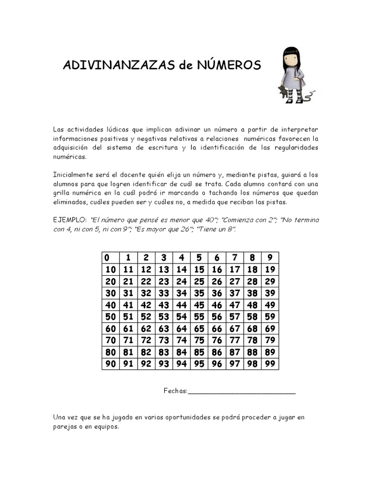 ADIVINANZAS de NÚMEROS | PDF
