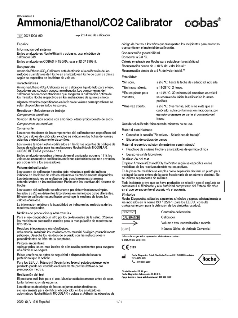 Ammonia - Ethanol - CO2 Calibrator.03374505001.V13.es | PDF ...