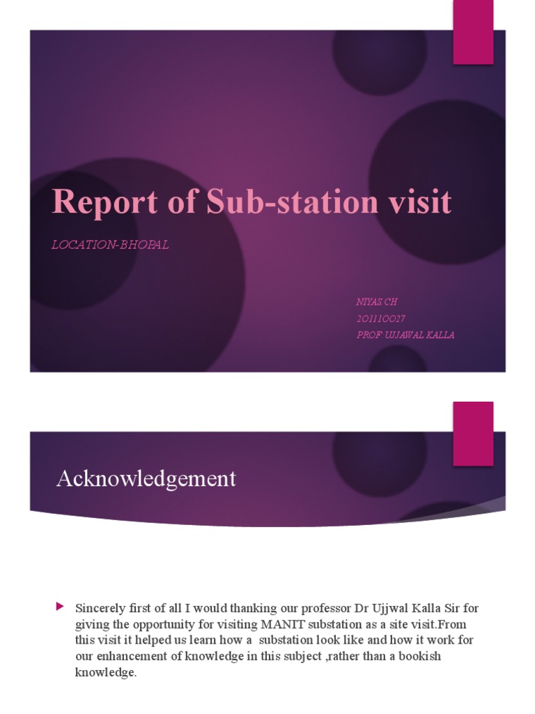 MANIT Substation Visit Report | PDF | Electrical Substation | Insulator ...