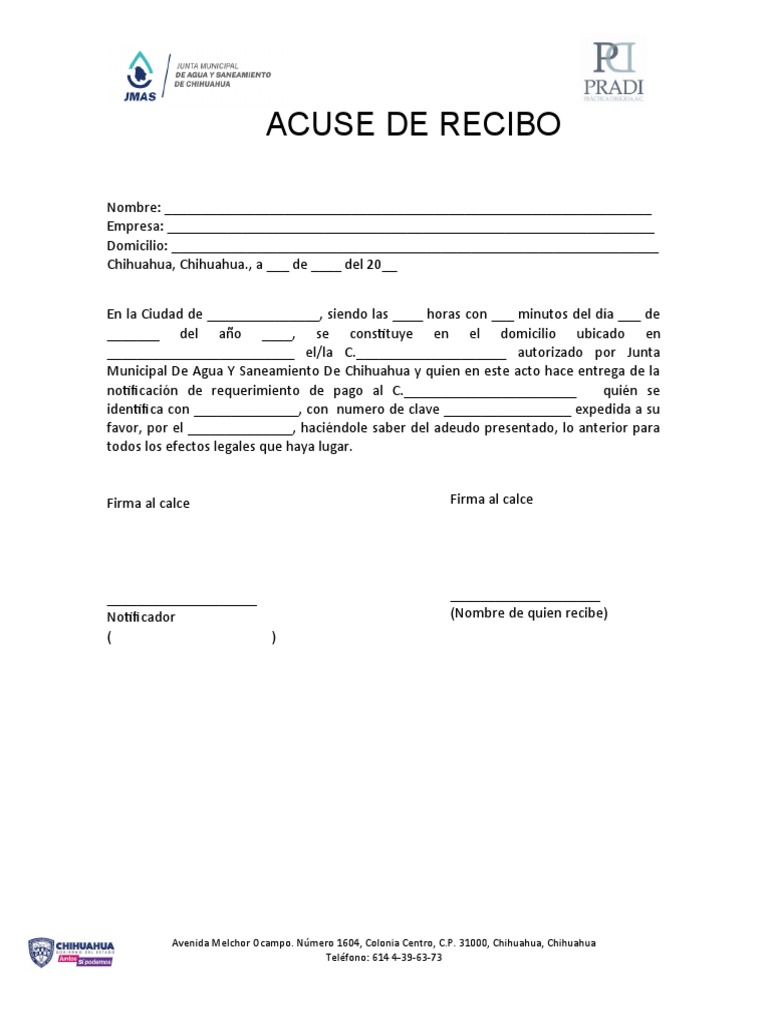 Acuse de Recibido Agua Chihuahua | PDF | Finanzas y dinero