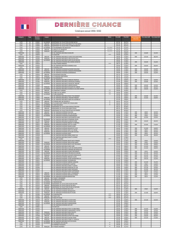 Produits en Fin de Serie Du Catal 2022 | PDF | Langues du Royaume-Uni | Phonétique