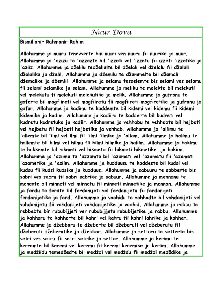 Nuur Dova | PDF