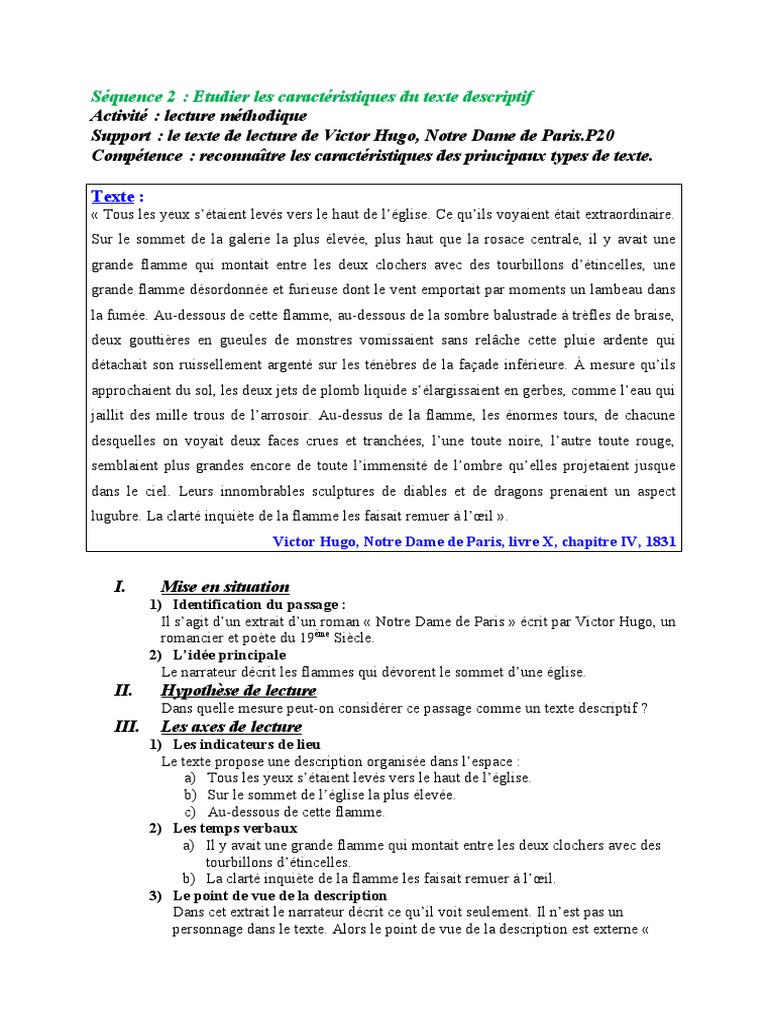 Caractéristiques du texte descriptif | PDF | Adjectif | Linguistique