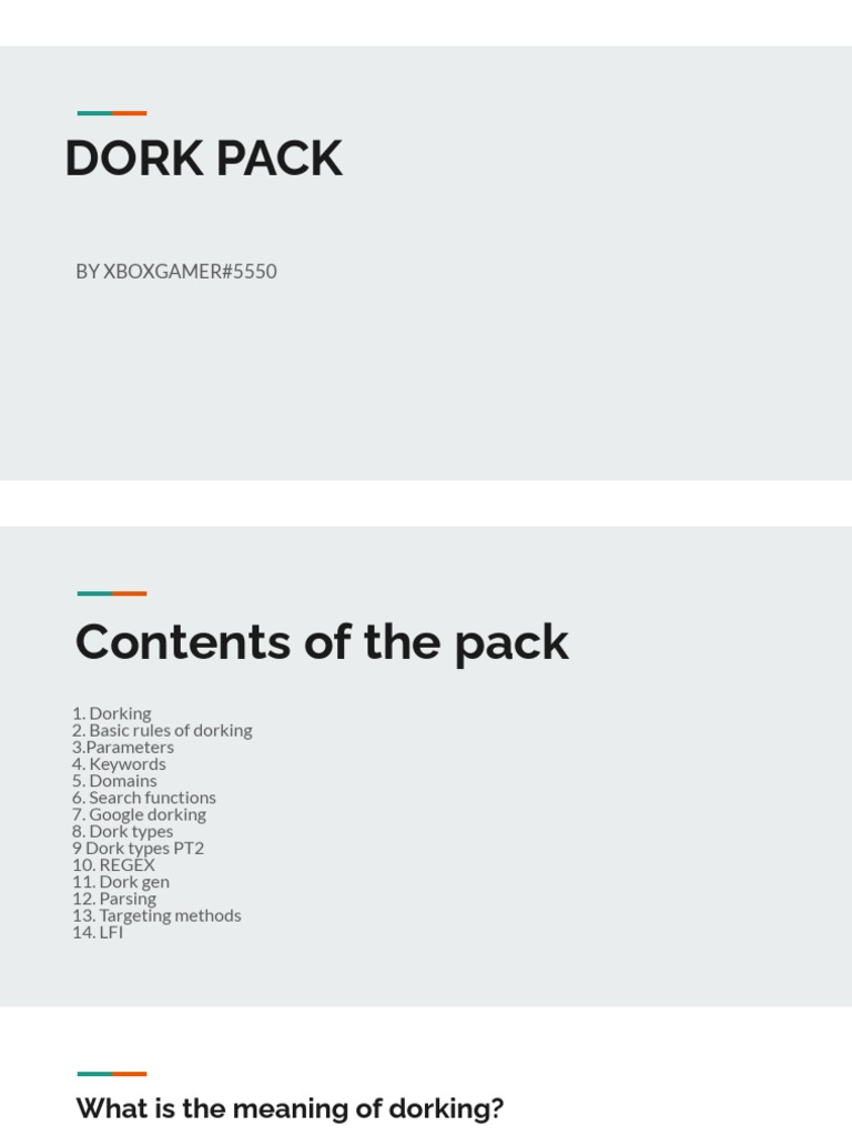 Dork Pack | PDF | Parsing | Php