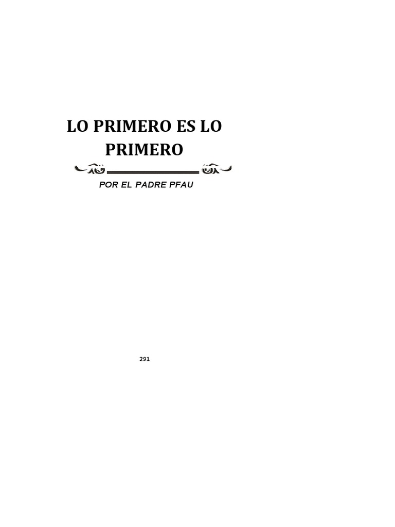 La Prioridad de lo Primero | PDF | Pensamiento | Amor
