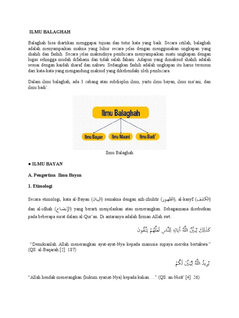 Ringkasan Ilmu Balaghah | PDF
