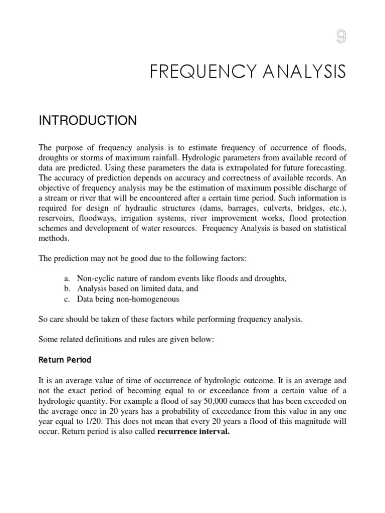 Ch. 9 - Frequency Analysis | PDF | Random Variable | Probability Distribution
