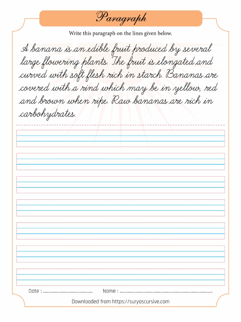 Cursive Paragraph Banana 4L | PDF
