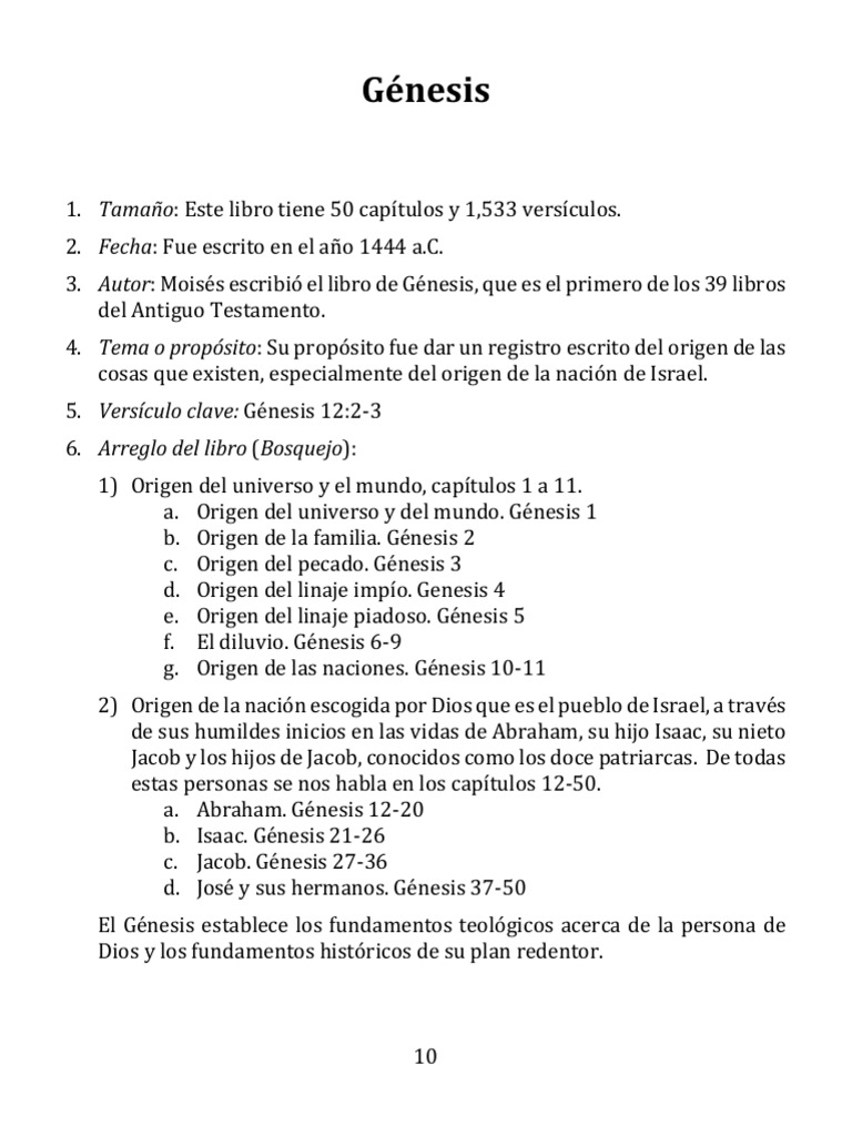 Resumen Del Libro Del Génesis | PDF